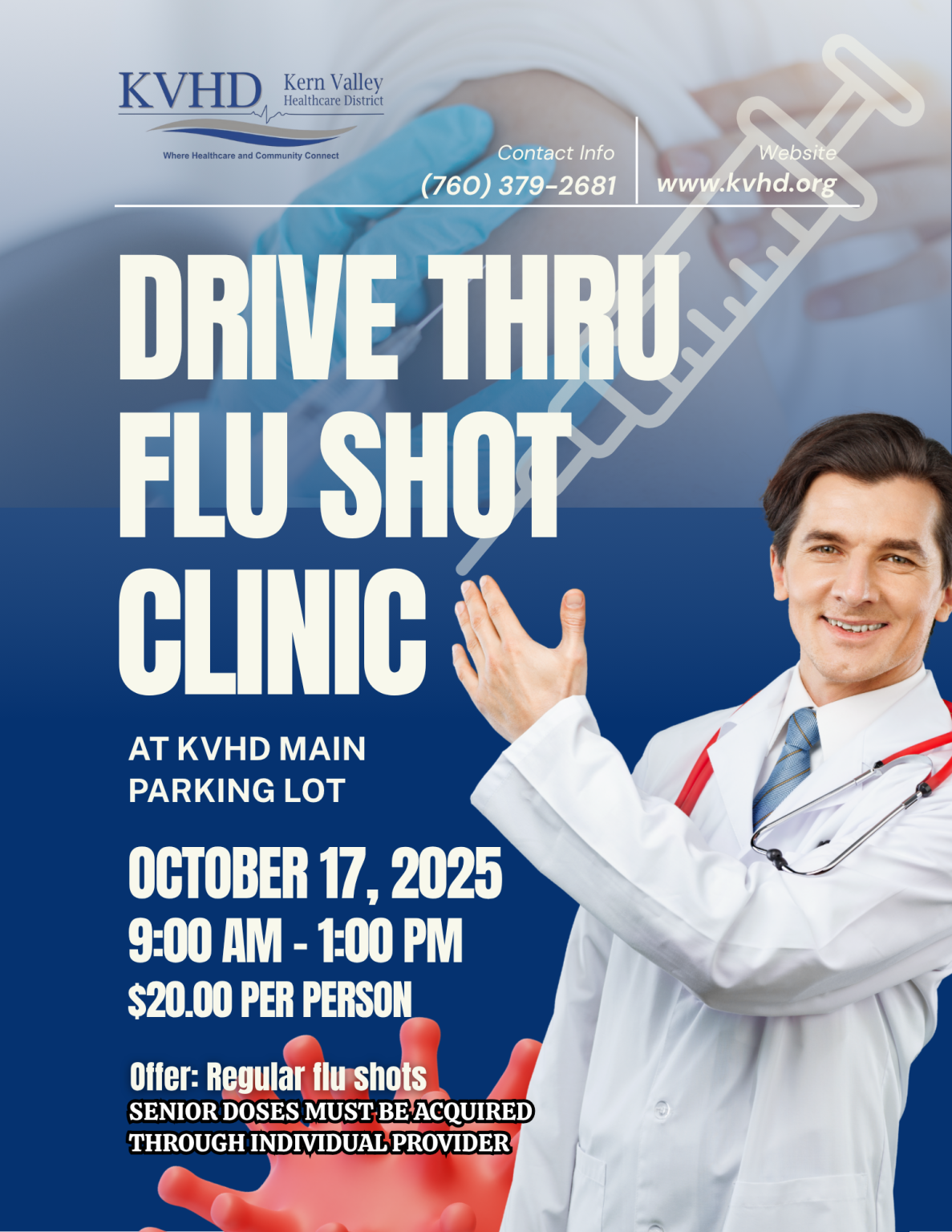 Drive Thru Flu Shot Clinic - Kern Valley Health District